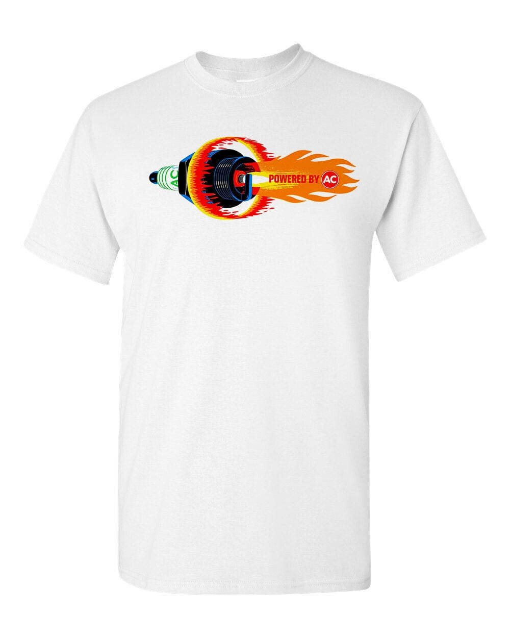 Retro Hot Rod Tee T Shirt AC Apark Plug garage Speed Shop Fire No. 2 ...