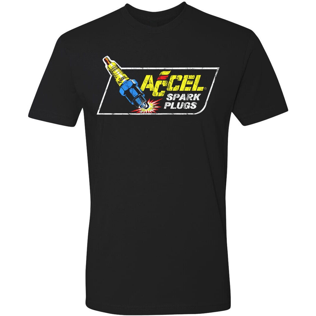 Retro Hot Rod Tee T Shirt Accel Spark Plug Speed Shop Garage Mechanic ...