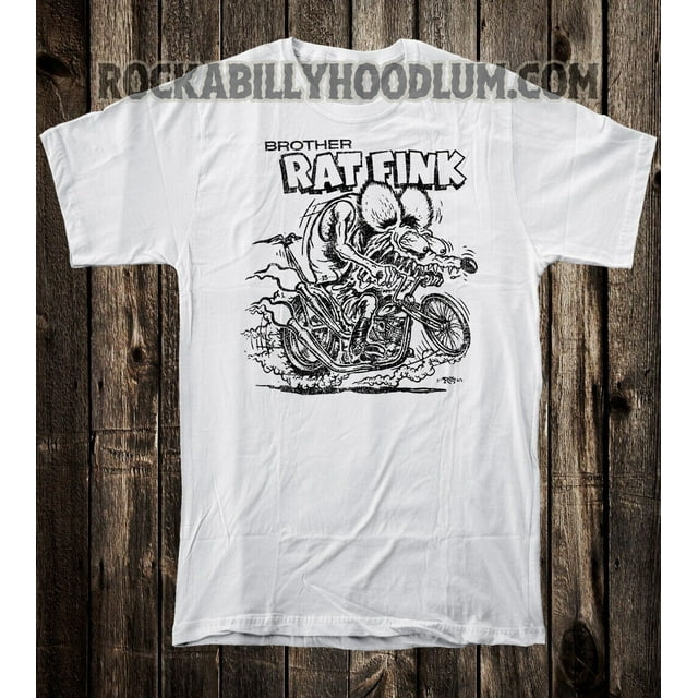 Retro Hot Rod Tee T Shirt Art Ed Big Daddy Roth Monster Brother Rat Fink RF - Walmart.com