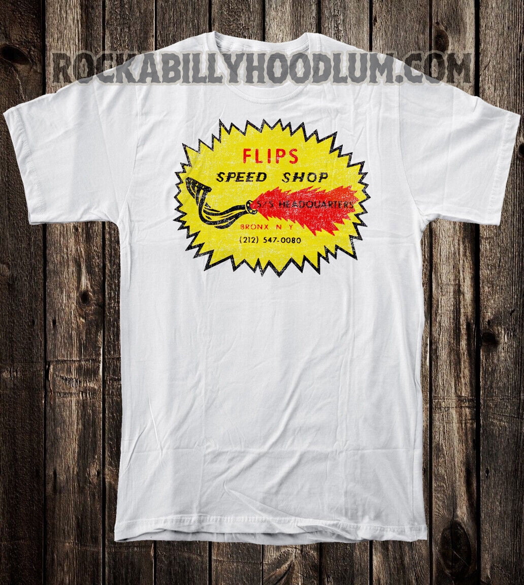 Retro Hot Rod Tee T Shirt Drag Race Racing Flips Speed Shop Bronx NY ...
