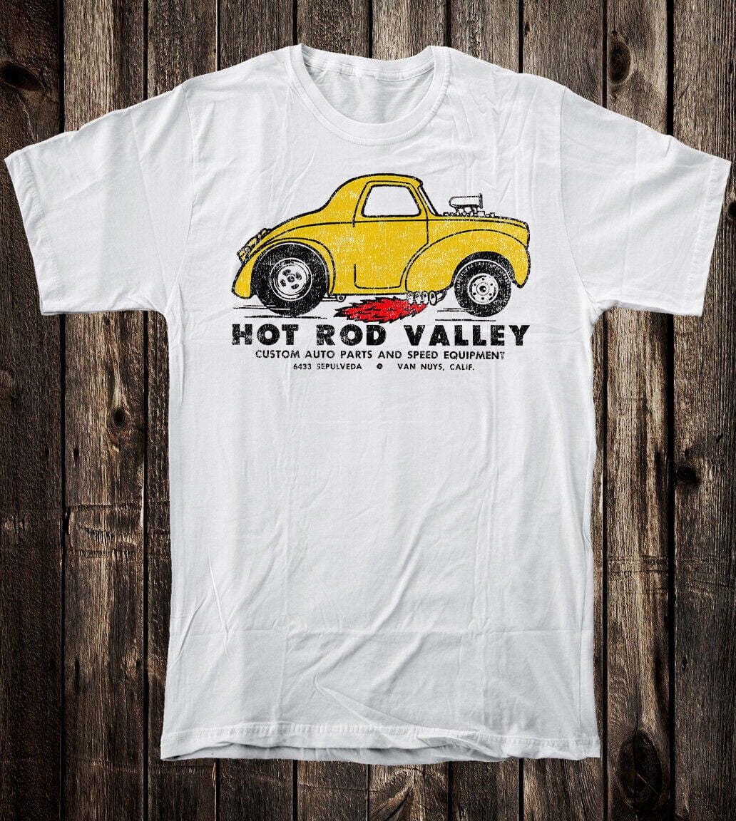 Retro Hot Rod Tee T Shirt Drag Race Racing Valley Custom Auto Parts ...