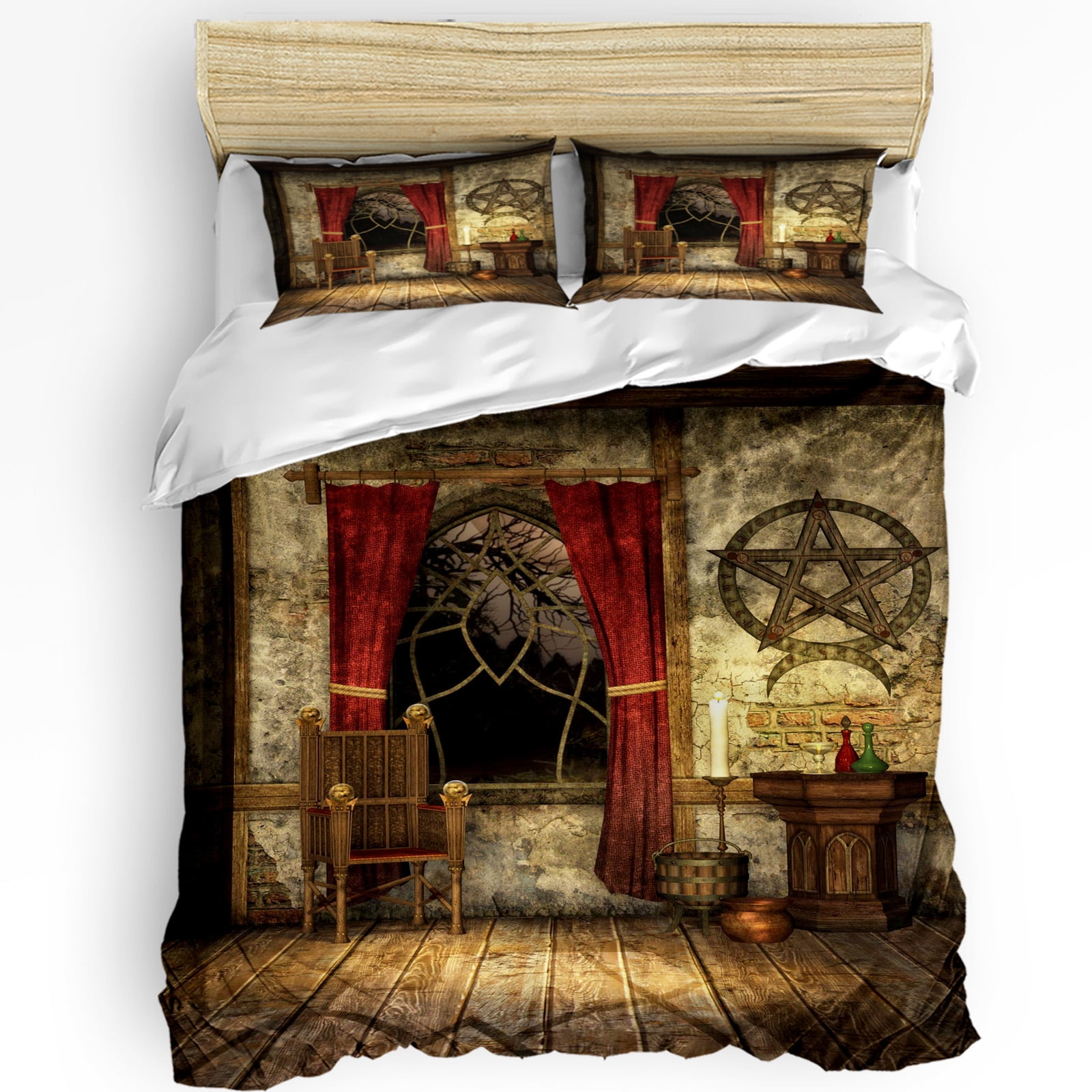 Retro House Mysterious Witch Magic Array Duvet Cover with Pillow Case ...