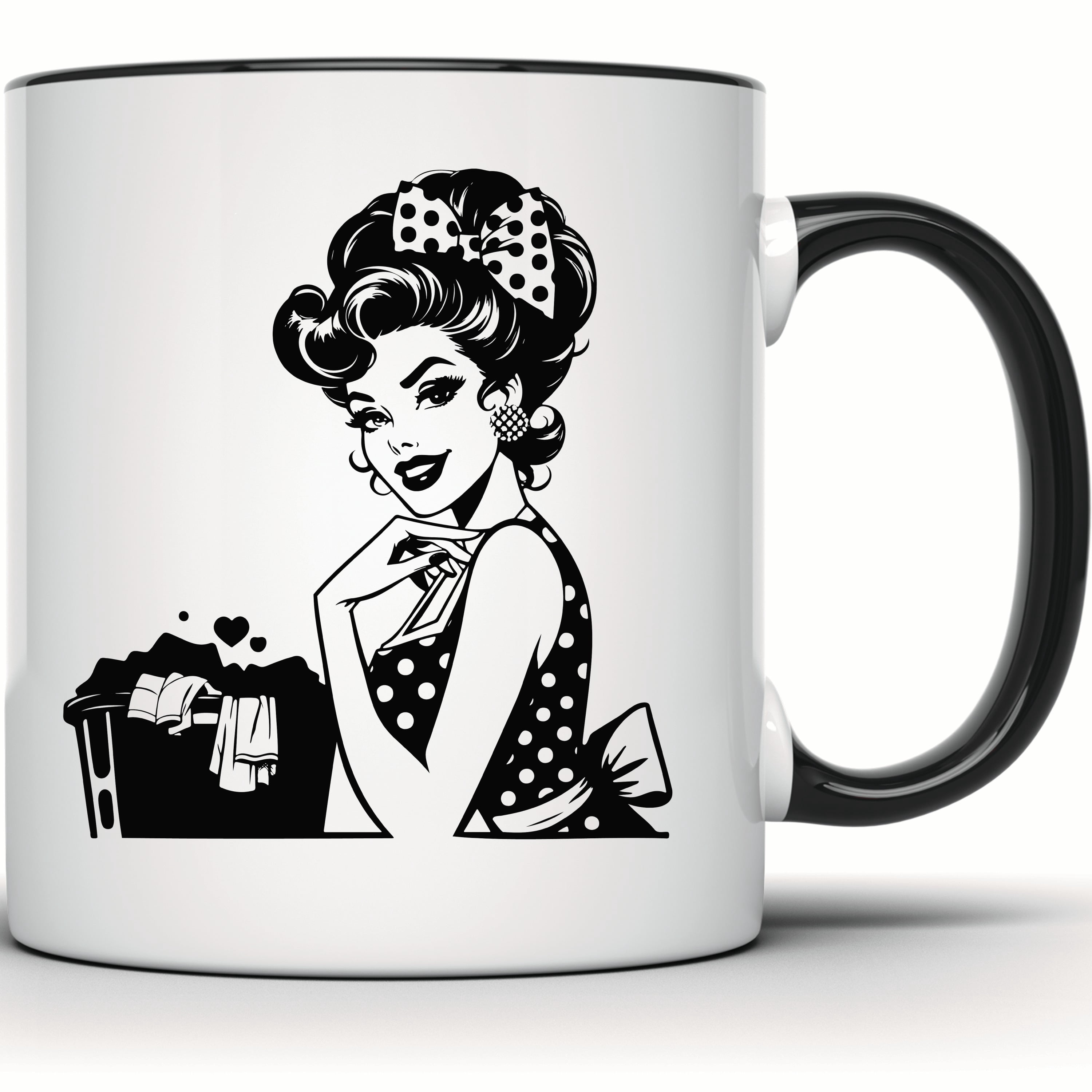 Retro Housewife Mug, Pinup Girl Mug, Vintage Woman, Laundry Diva, 50s ...