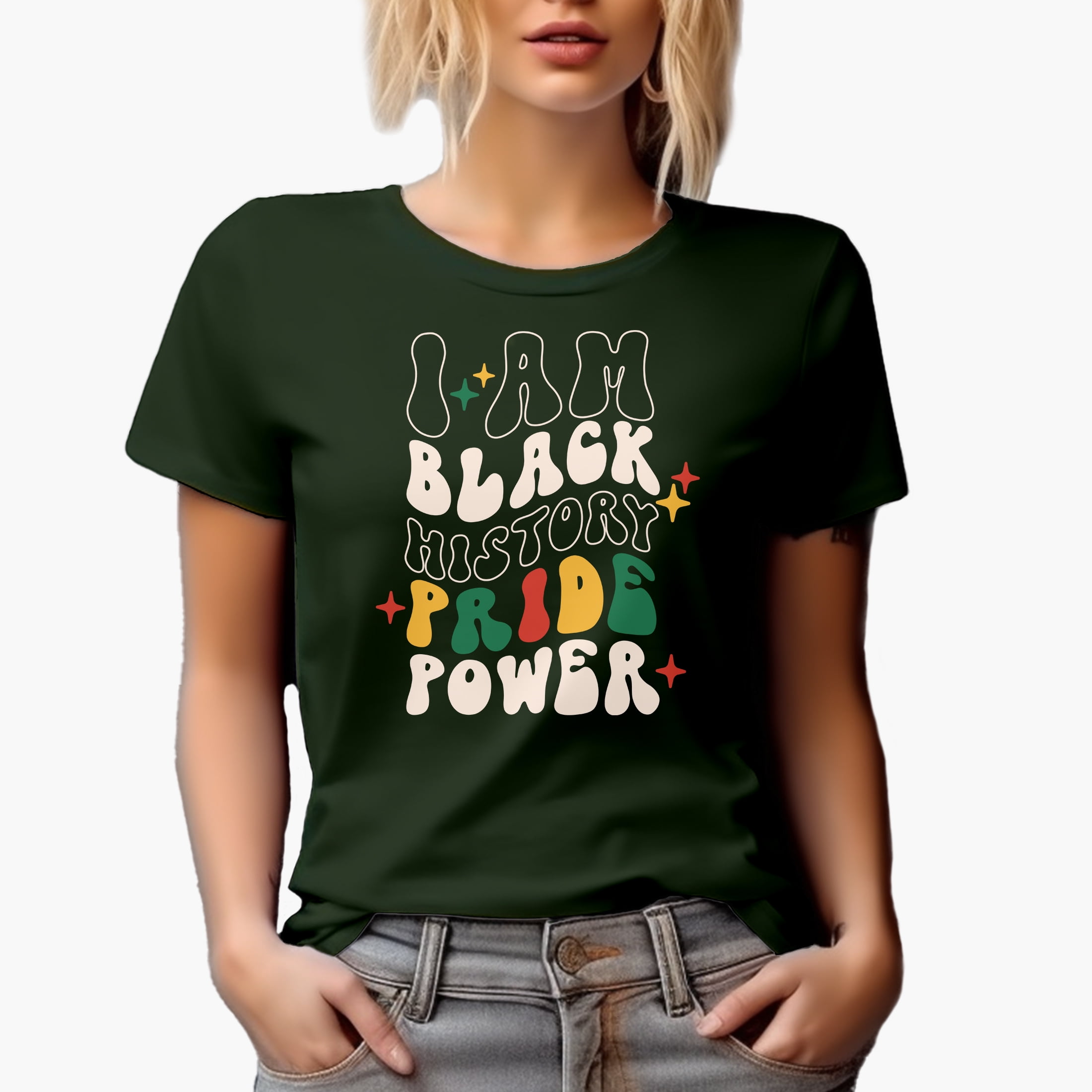 Retro I Am Black History Pride Power, Groovy Wavy Text Art Merch Gift ...
