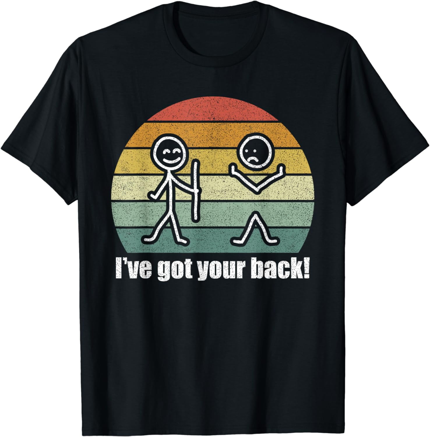 Retro I Got Your Back Shirt Stick Figure Friendship Funny T-Shirt ...