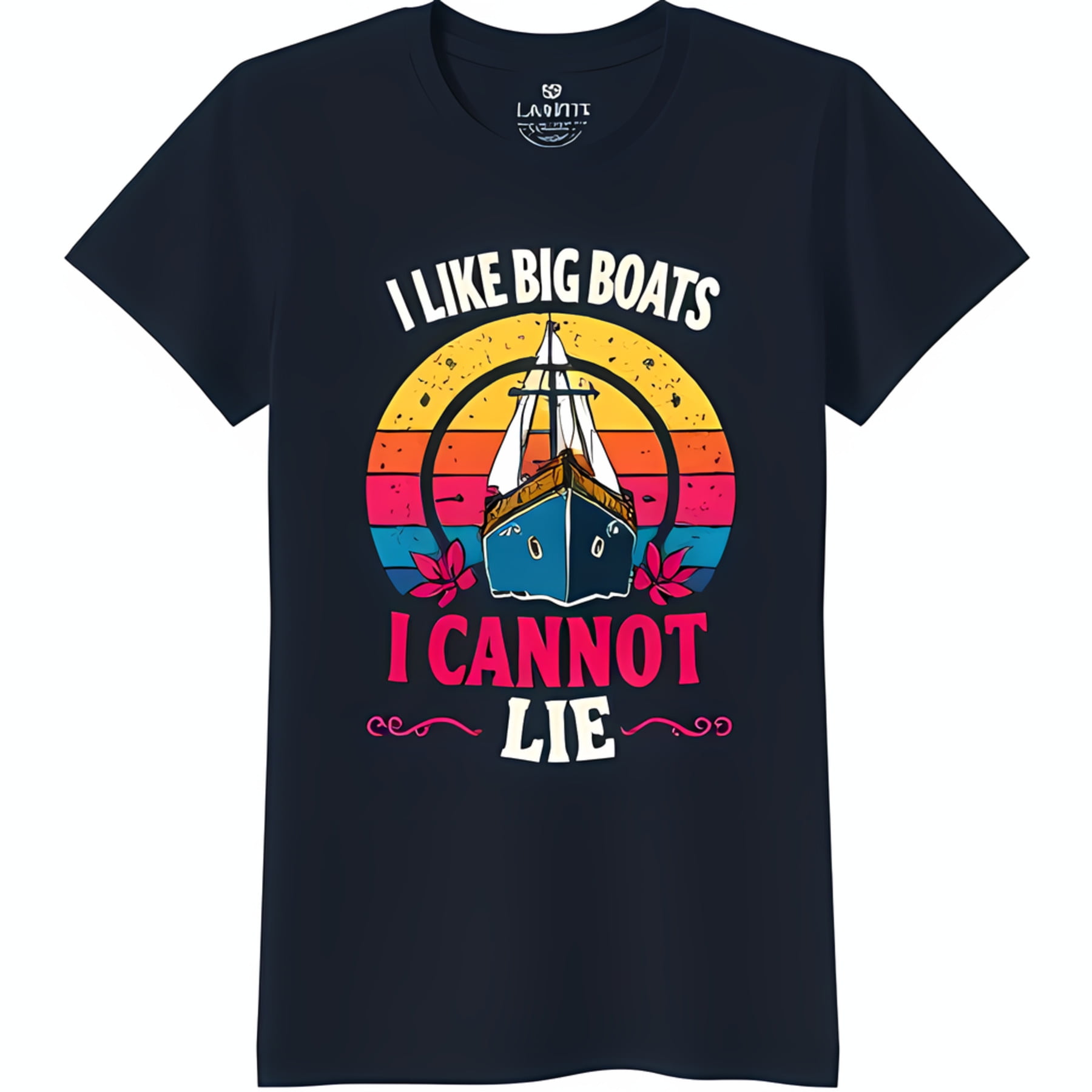 Retro 'I Like Big Boats' Graphic on Black T-Shirt Fun Sailboat Design ...