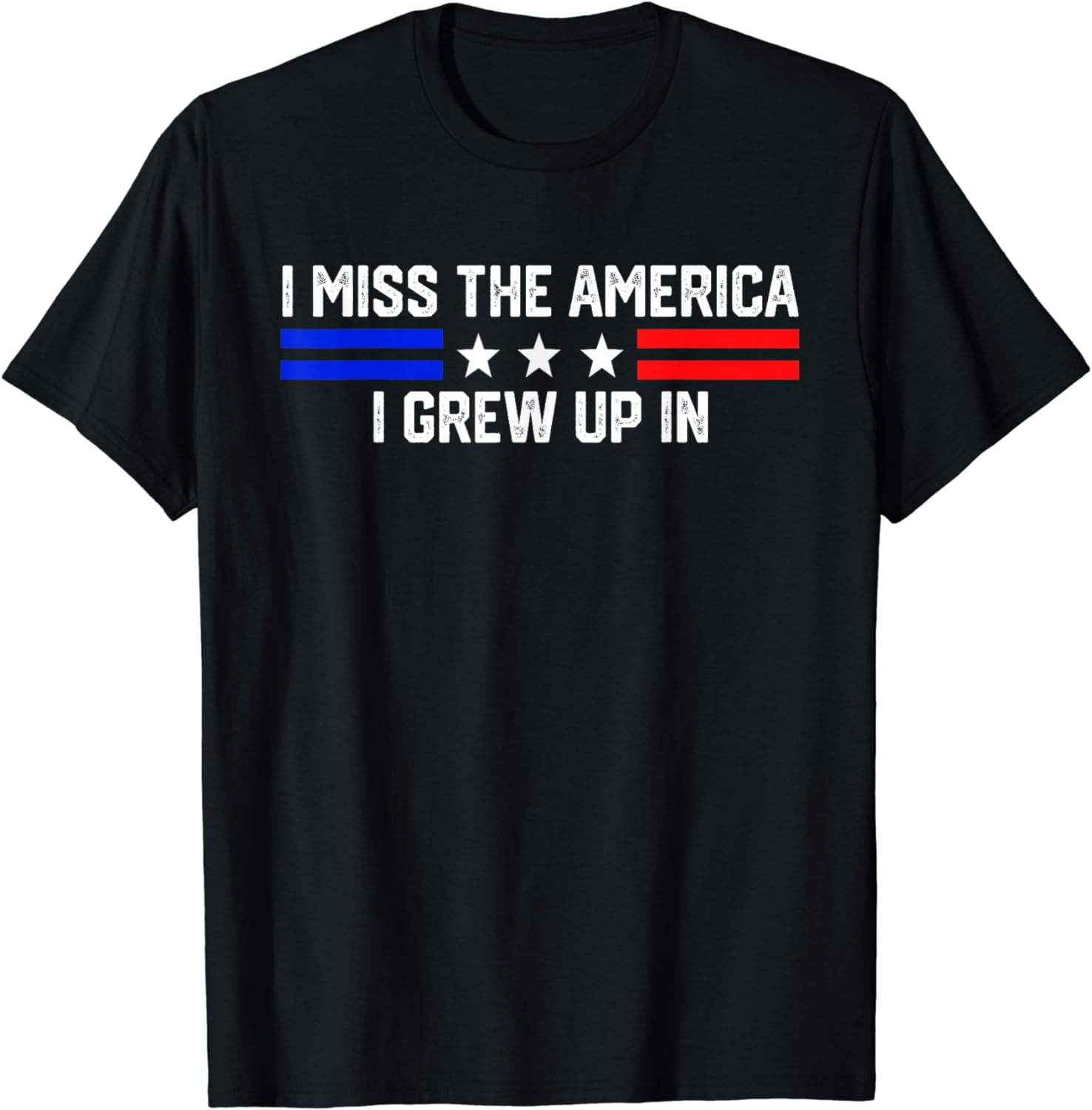 Retro I Miss The America I Grew Up In US Flag Vintage T-Shirt - Walmart.com