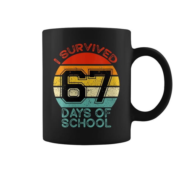 Retro I Survived 67 Days Of School Teachers Students Coffee - Walmart.com