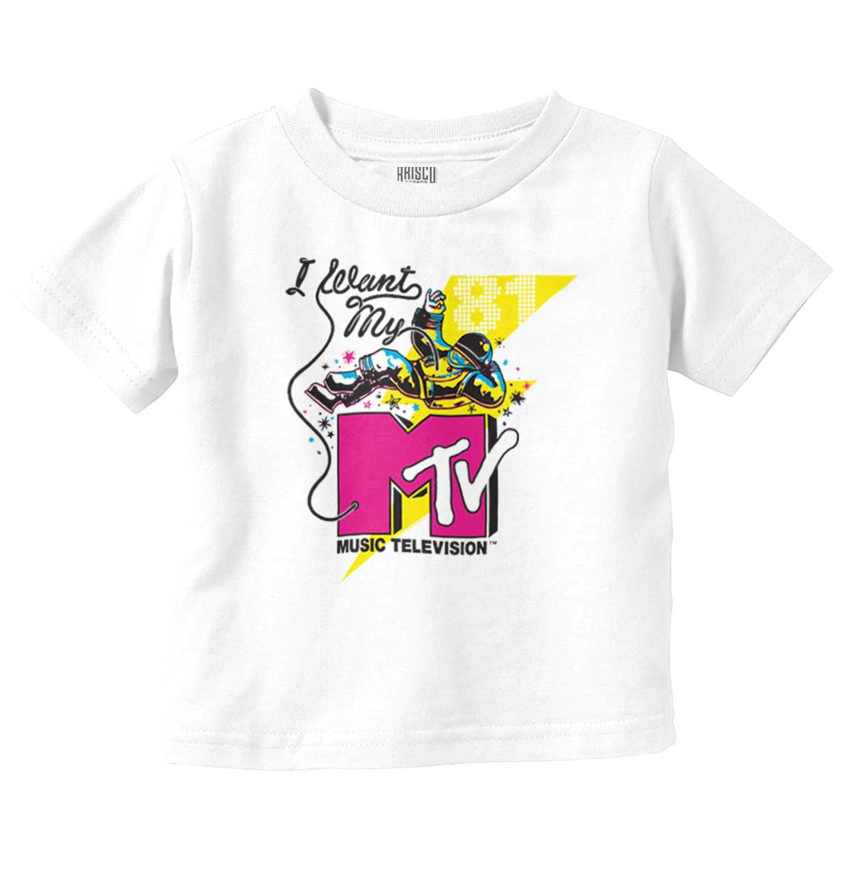 Retro I Want My MTV Logo Moon Man Toddler Boy Girl T Shirt Infant ...