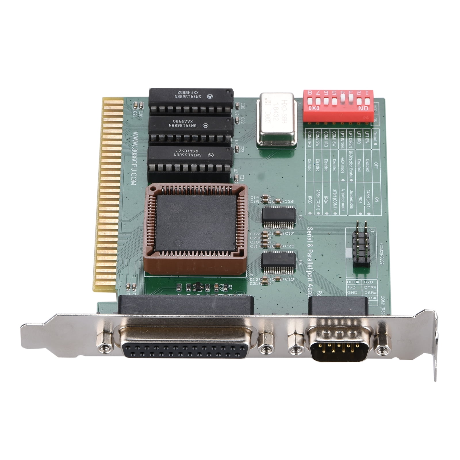 Retro ISA Interface Card for 8086-586 CPUs, RS232/DB15/DB9 Ports for ...