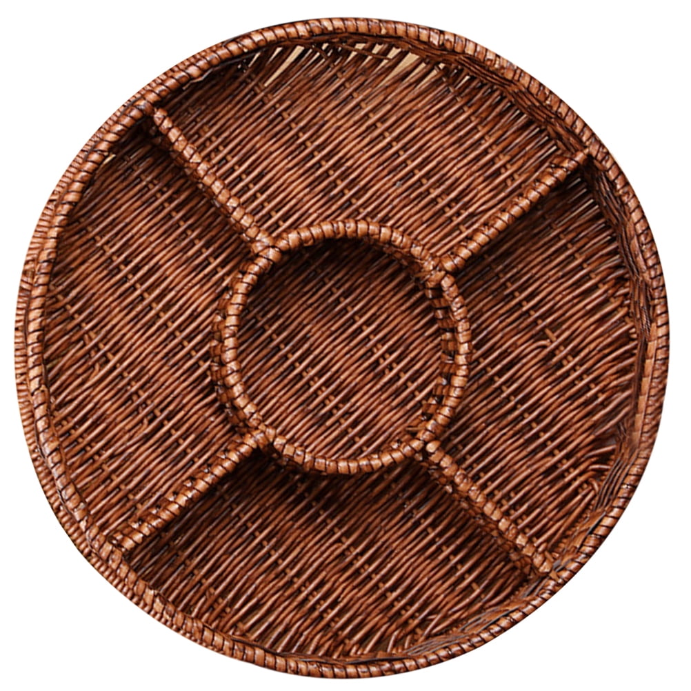 Retro Imitation Rattan Woven Five-lattice Melon and Fruit Snacks ...
