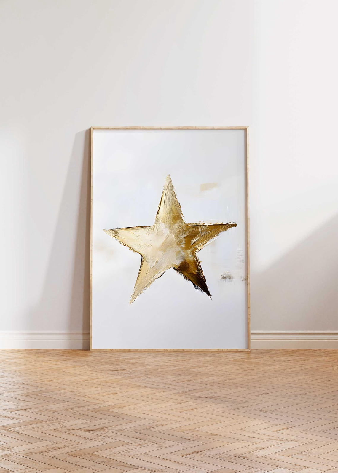 Retro Impasto Gold Star Wall Art,, Trendy Aesthetic Decor, Gender ...