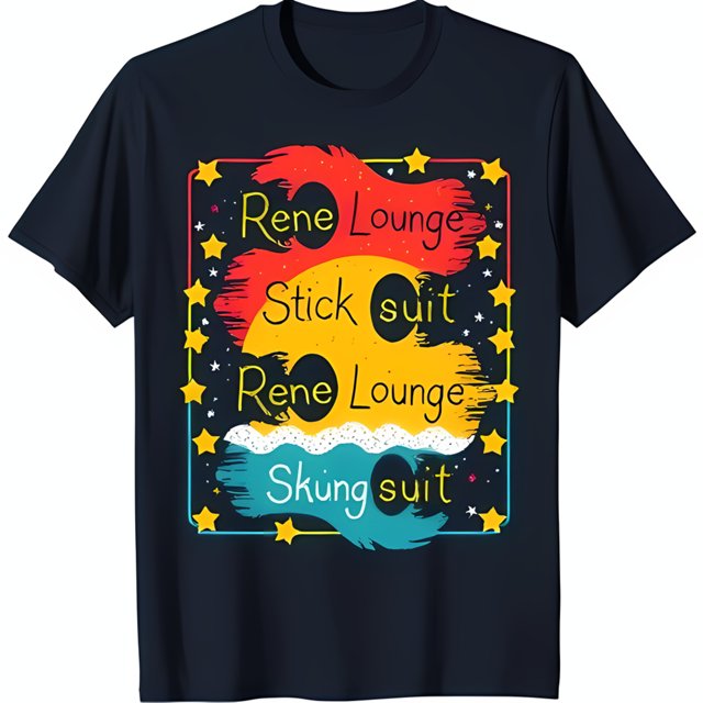 Retro Inspired Black T-Shirt with Circles: Rene & Stick Suit Design on ...