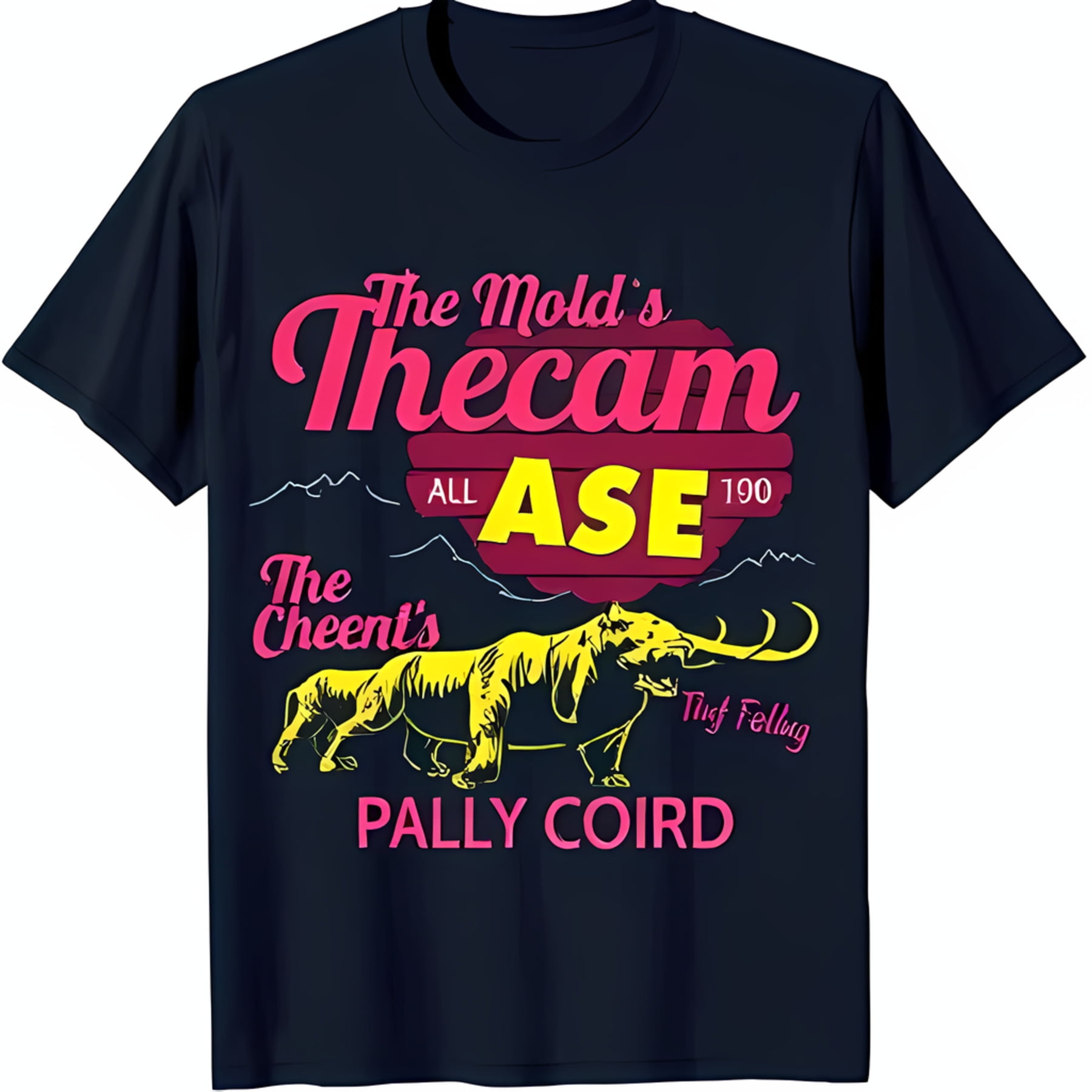 Retro Inspired Black T-Shirt with Graphic: 'The 's Thecam ASE' Design - Walmart.com