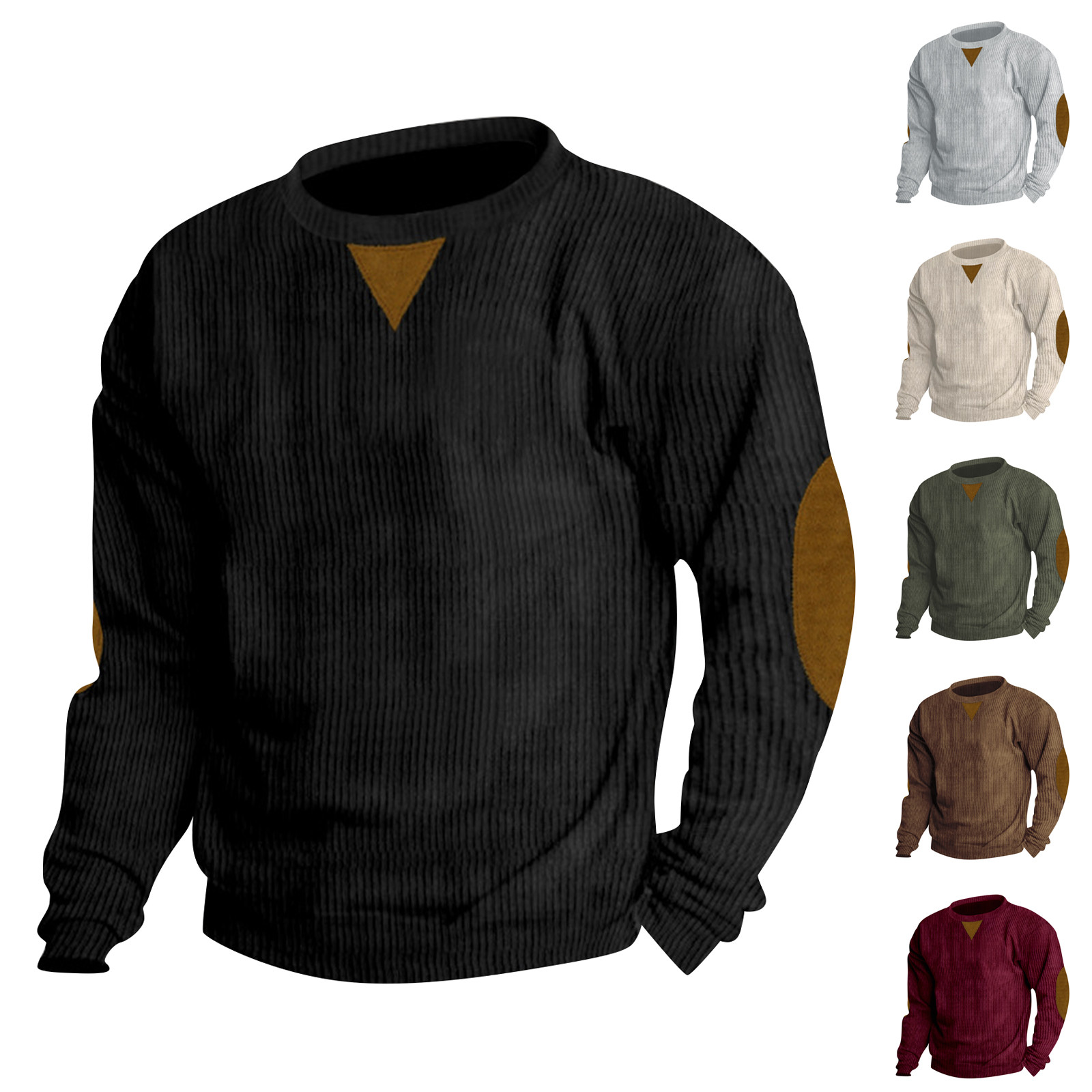 Retro Inspired Mens Sweatshirt Soft Corduroy Fabric with Chest Tab and ...