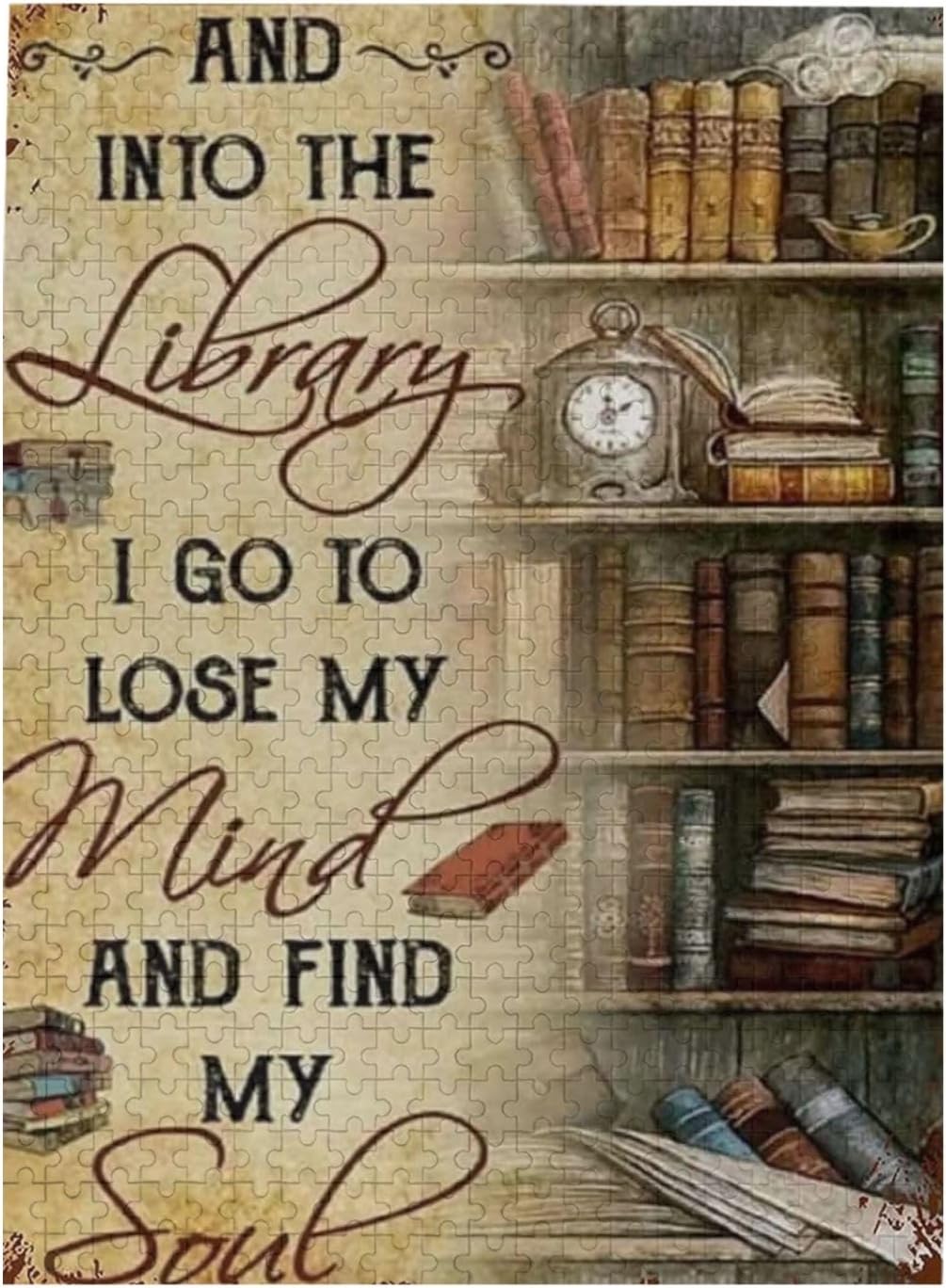 Retro Into The Library Jigsaw Puzzles with Poster Puzzles for Adults ...