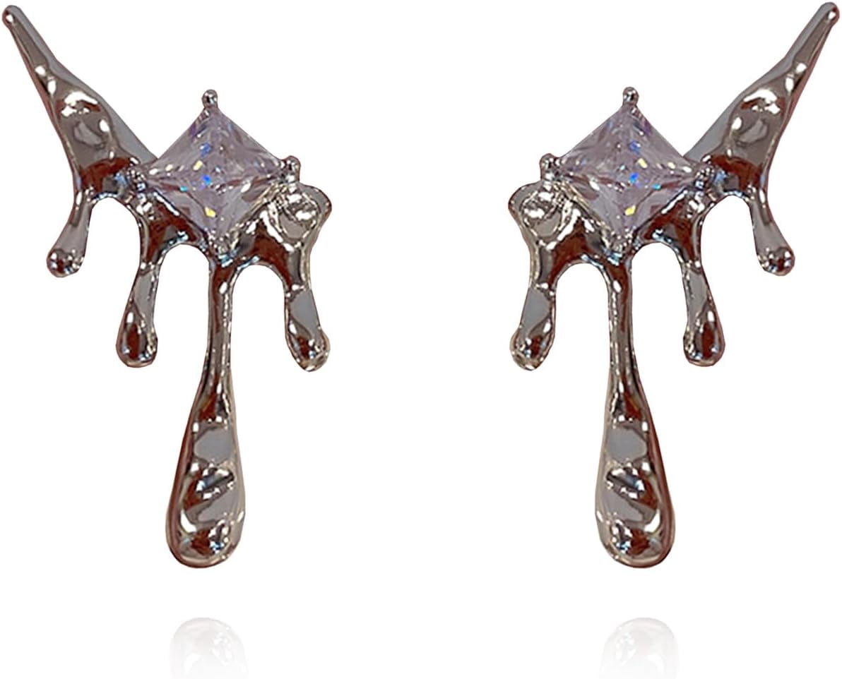Retro Irregular Asymmetric Water Drop Geometry Statement Stud Earrings ...