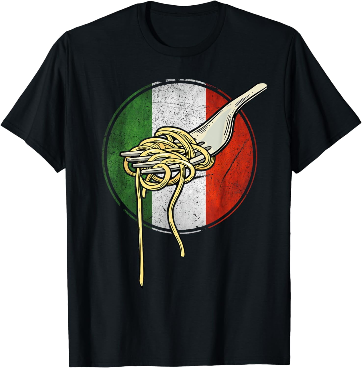 Retro Italian Flag Italy Spaghetti Italia Pasta Men Women T-Shirt ...