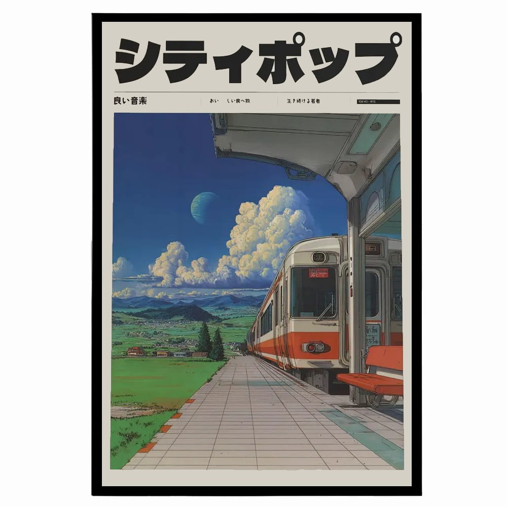 Retro Japanese Poster, Aesthetic 90s Vaporwave Print, Room Decor, Retro ...