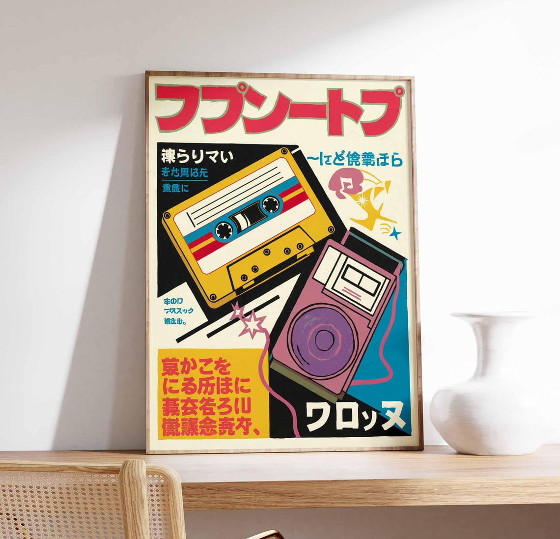 Retro Japanese Poster, Cassette Poster, Japanese Music Art, Japanese ...