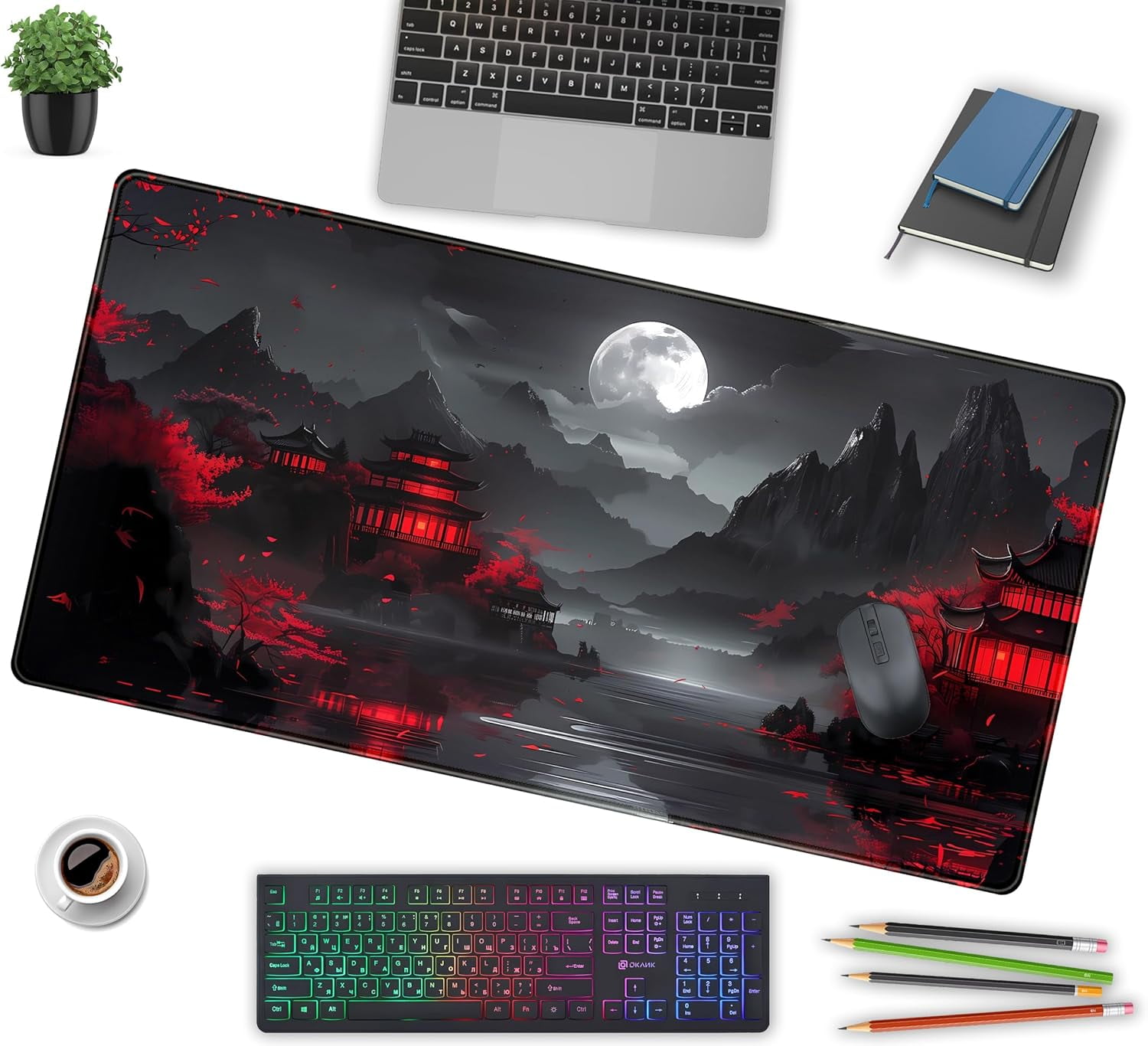 Retro Japanese Samurai Desk Mat XXL Large Mouse Pad Gaming Mousepad ...
