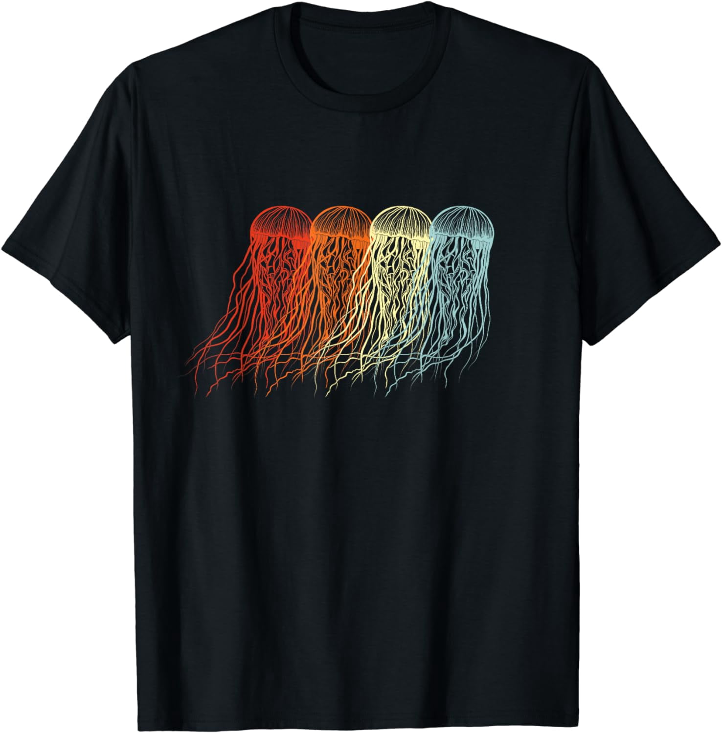 Retro Jellyfish Shirt 70s Ocean Sea Beach Animals Jelly Gift T-Shirt ...