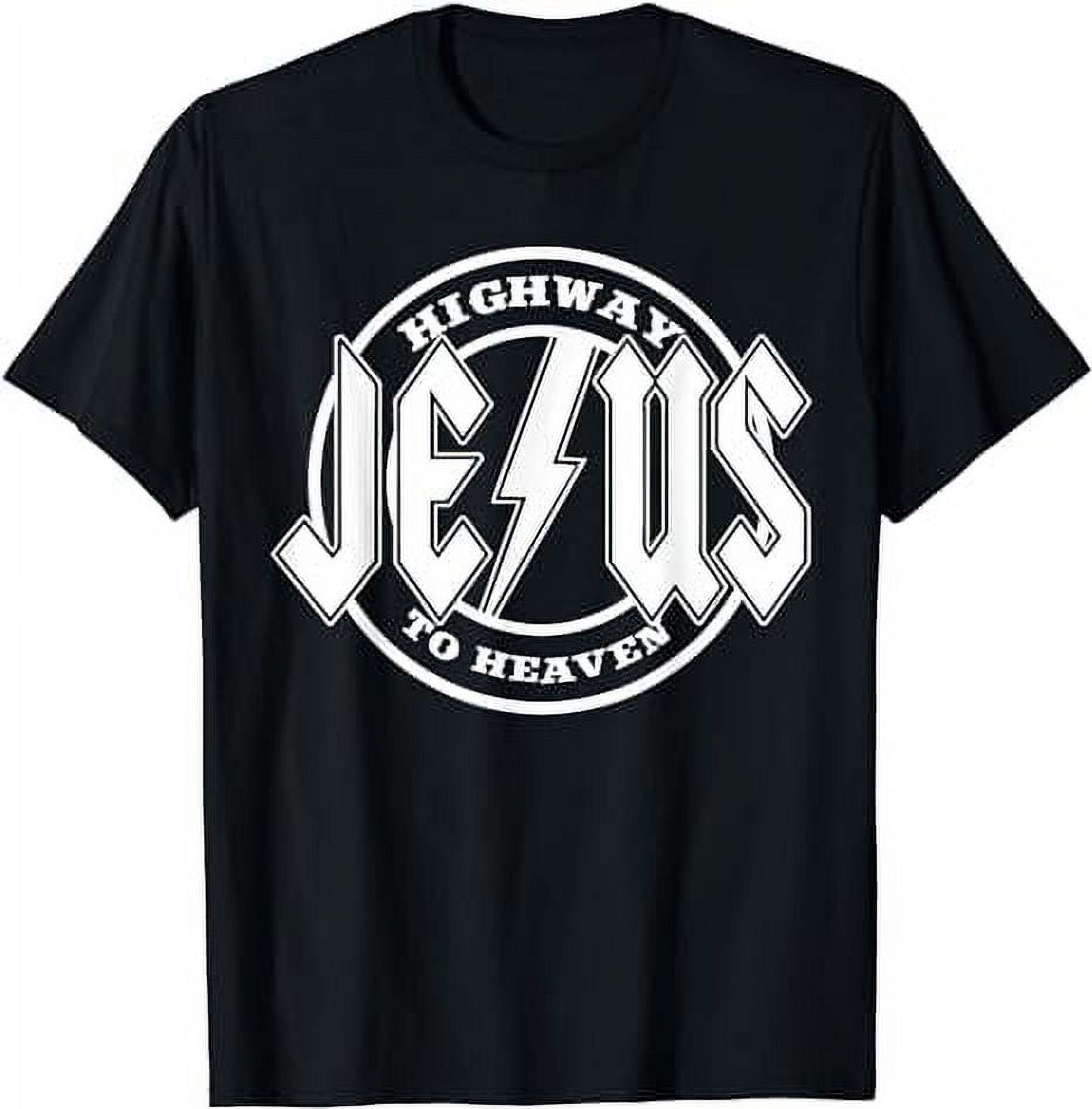 Retro Jesus Highway To Heaven Pray Catholic Faith Based Men T-Shirt ...
