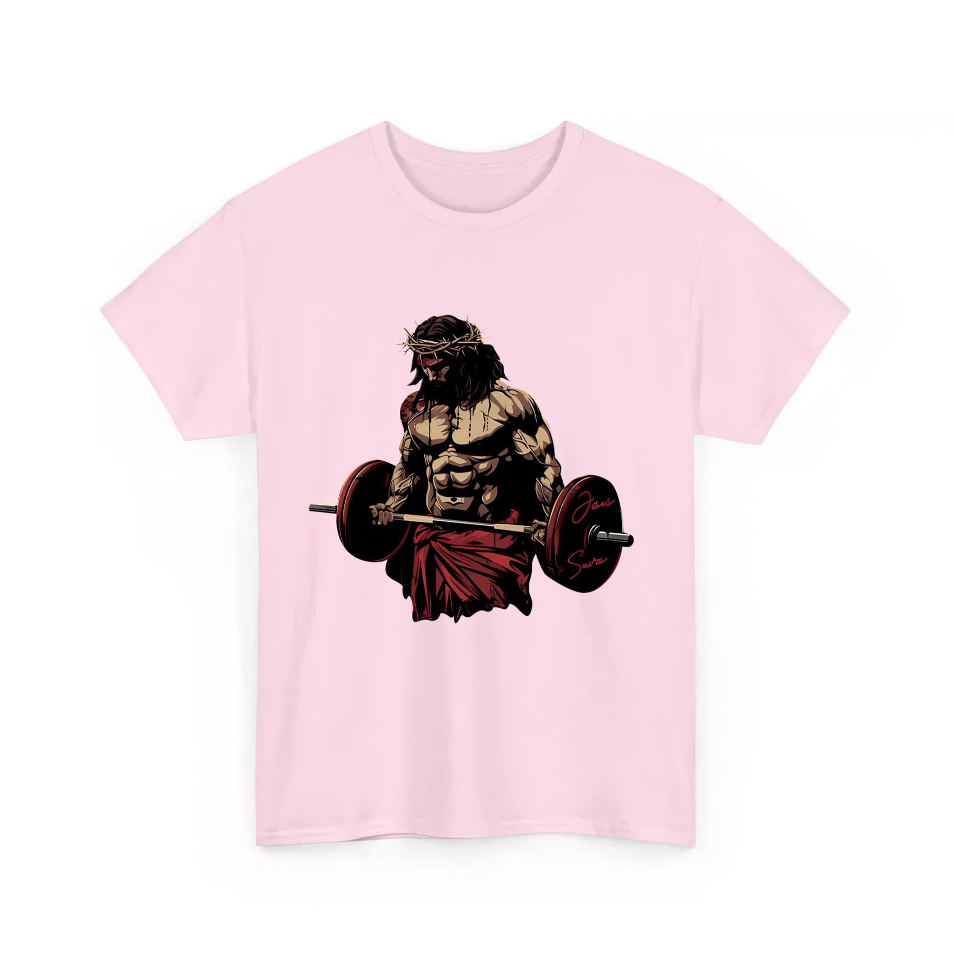 Retro Jesus The Ultimate Deadlifter Christian Gym Workout Jesus T-Shirt ...