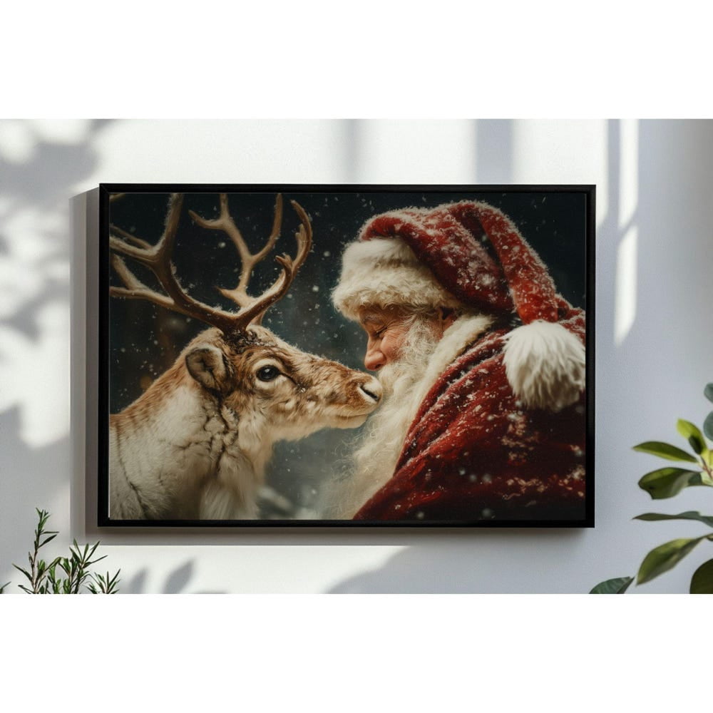 Retro Jolly Man Wall Art, Vintage Jolly Man Reindeer Poster, Rustic ...