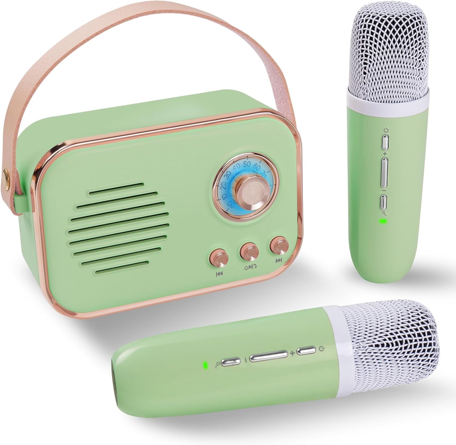 Retro Karaoke Machine,Mini Karaoke Machine with Wireless Microphones ...