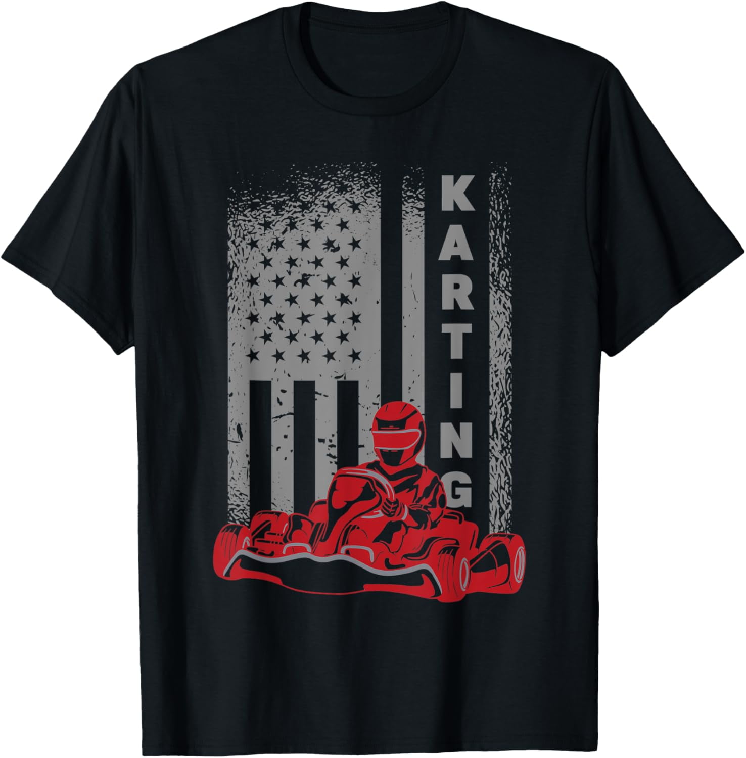 Retro Karting US Flag Go Kart Racing Pit Crew T-Shirt - Walmart.com