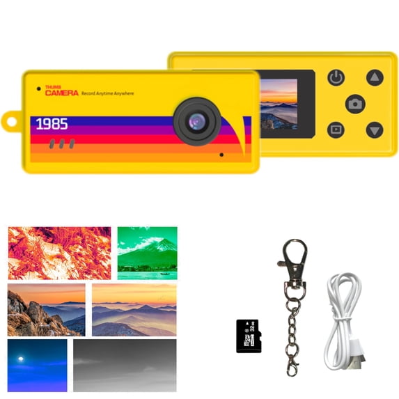 Retro Keychain Digital Camera with 32GB Card,1080P HD Pocket Camera for ...