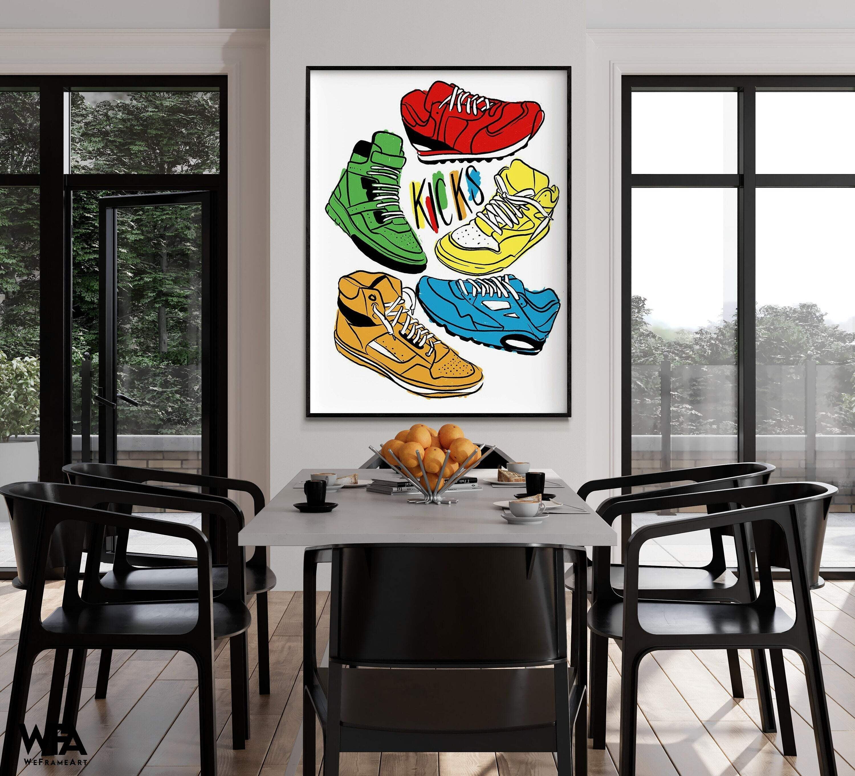 Retro Kicks Mute Colored by Milli Villa, Primary Colors Shoe Poster ...