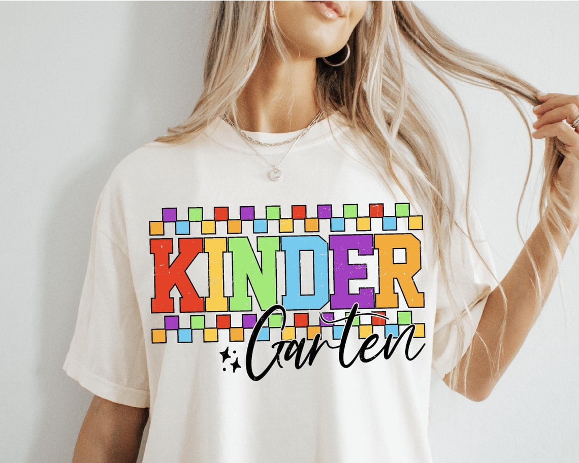 Retro Kindergarten Teacher Png, Teacher T-Shirt Png Digital Download ...
