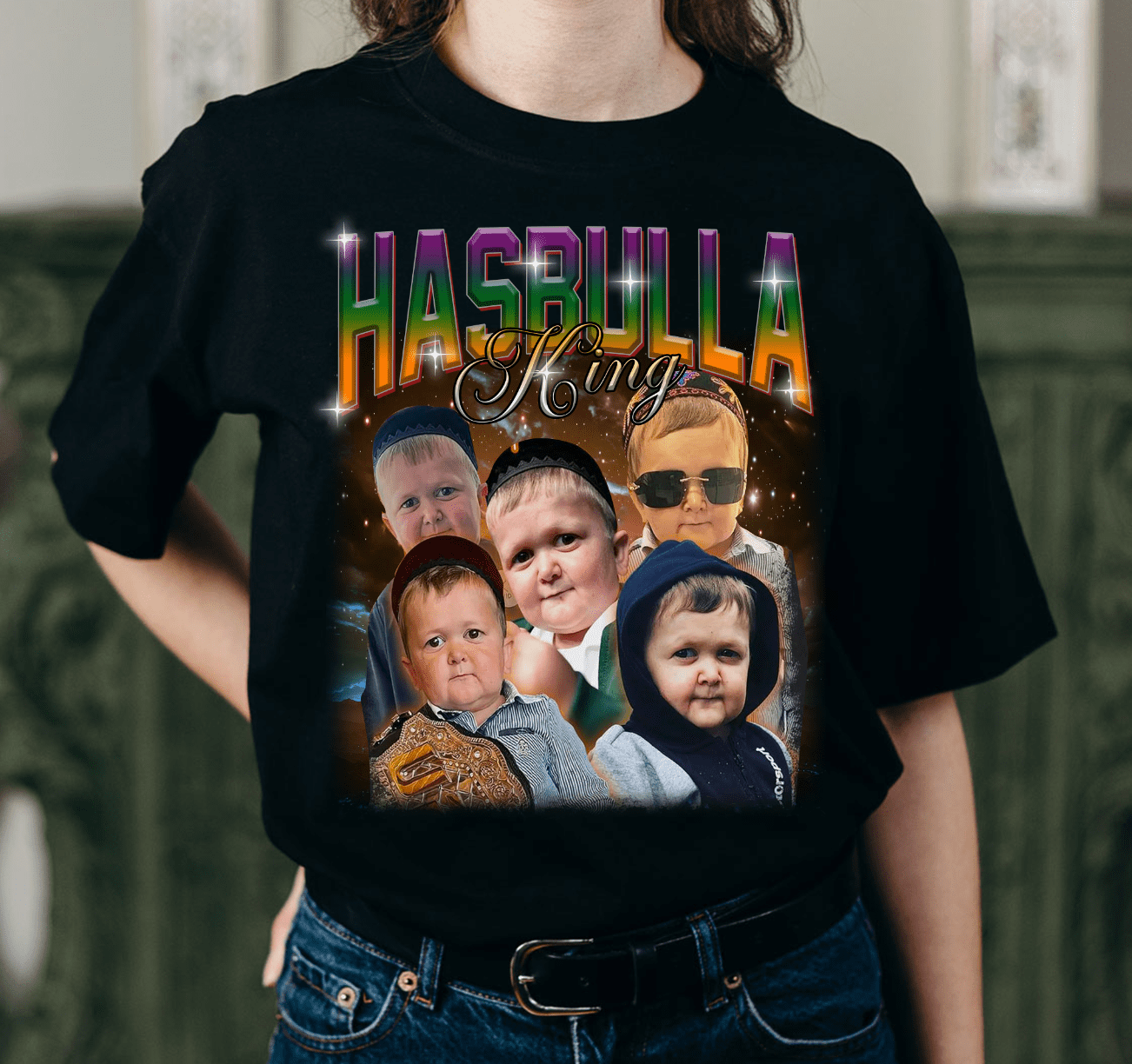 Retro King Hasbulla Shirt -King Hasbulla Tshirt,Hasbulla Homage Shirt ...