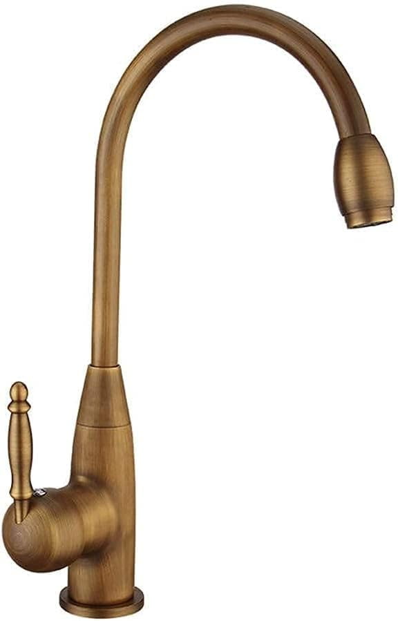 Retro Kitchen Faucet Single Lever Handle,Vintage 360°Swivel High Arc ...