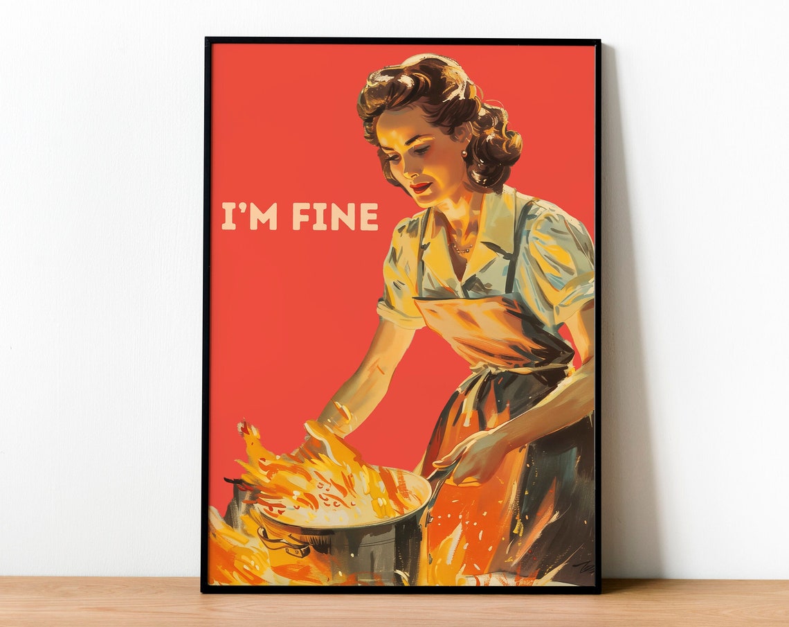 Retro Kitchen Print, Kitchen Wall Art, Funny Kitchen Art, 60'S Decor ...