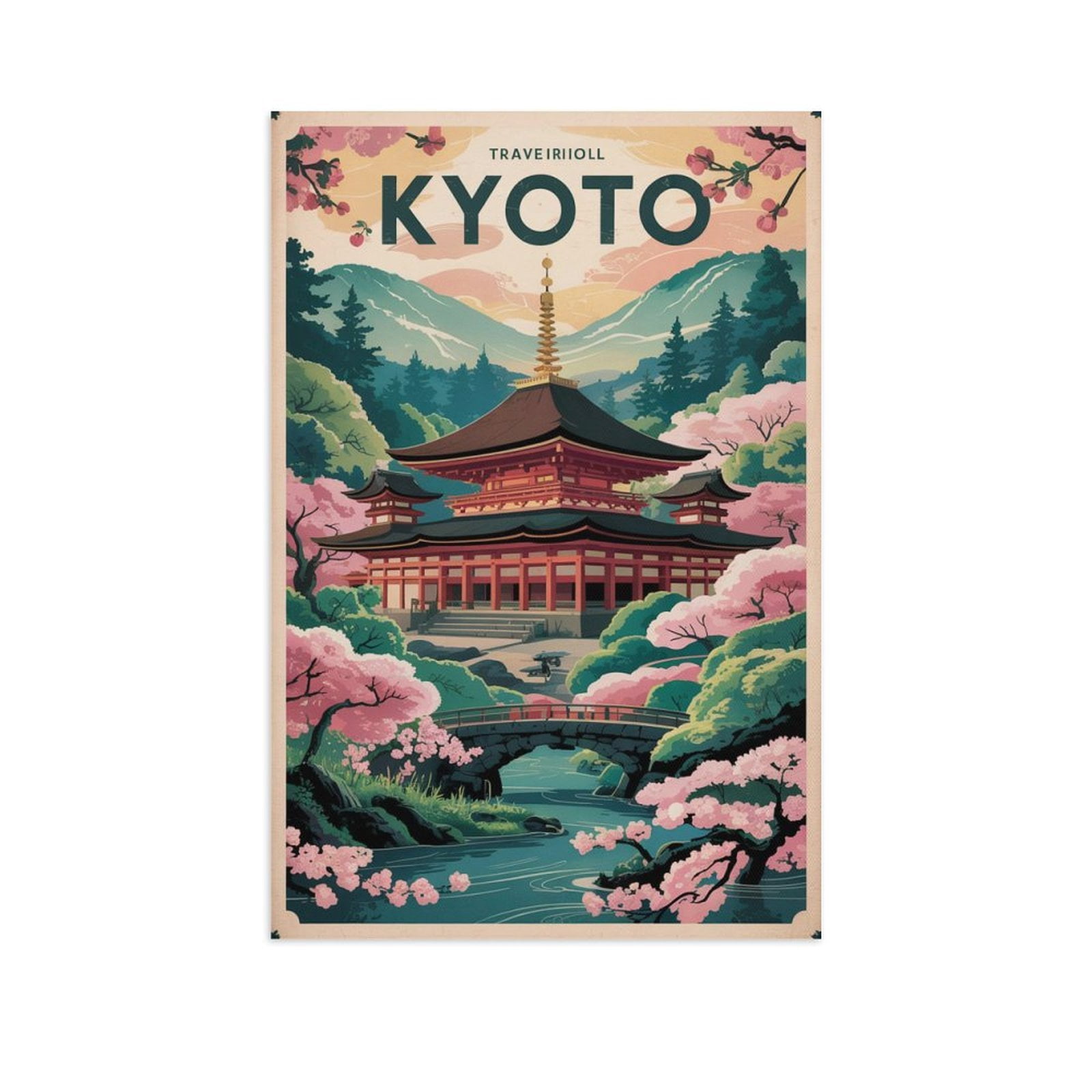 Retro Kyoto City Poster Vintage Japanese City Tourism Artwork for Walls ...