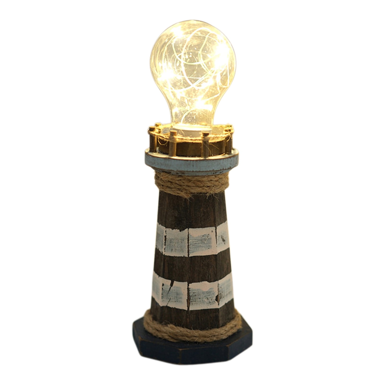Retro LED Lighthouse Tabletop Decoration Coastal Nautical Home Decor ...