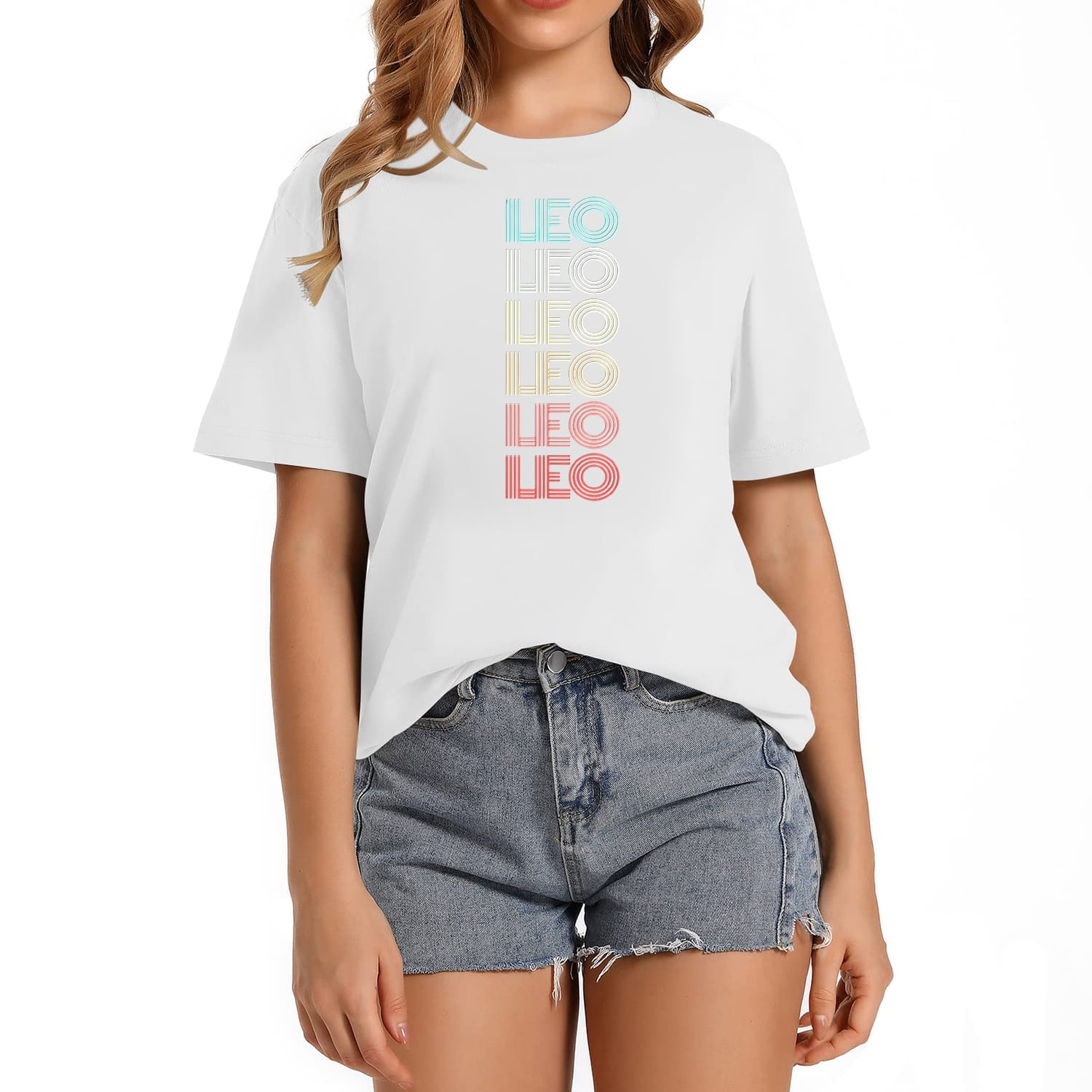 Retro LEO Vibe Lion Zodiac Birthday Sign Astrology Girl T-Shirt - Walmart.com
