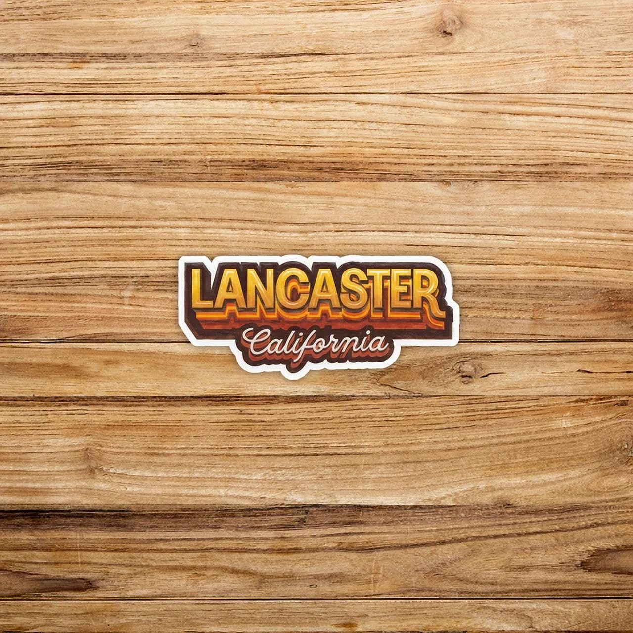 Retro Lancaster California Souvenir Sticker - Vintage Travel Decal For ...