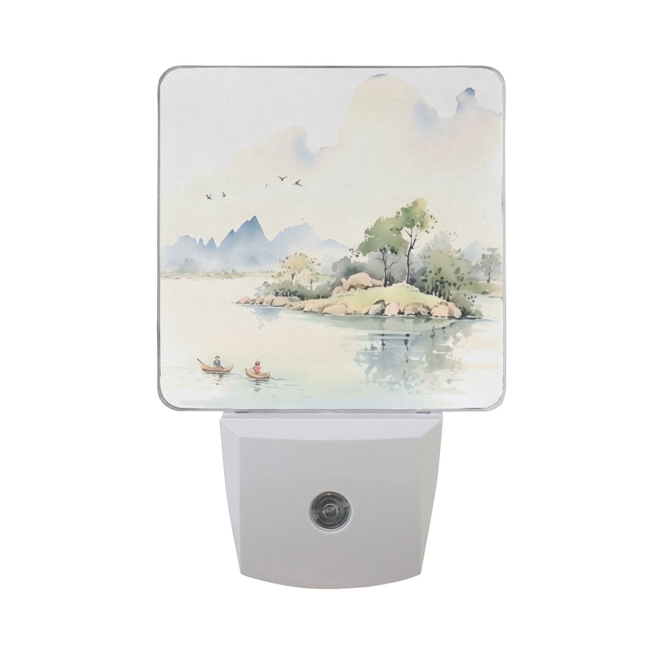 Retro Landscape Pattern Night Light LED Dusk to Dawn Auto Sensor Night ...