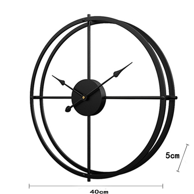 Retro Large Wall Clock Double-Walled Square Tube Iron Silent Home Watch ...