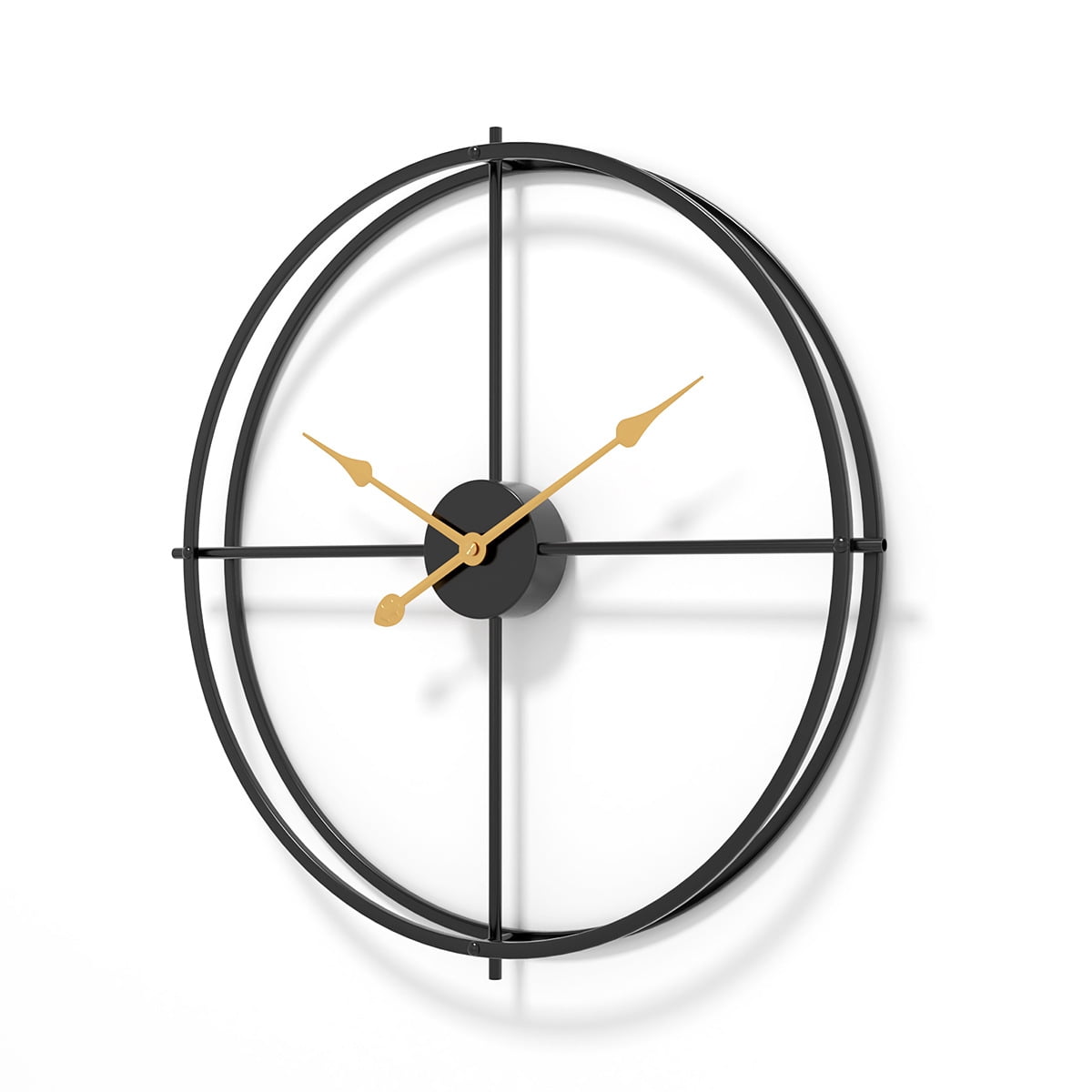 Retro Large Wall Clock Double-Walled Square Tube Iron Silent Home Watch ...