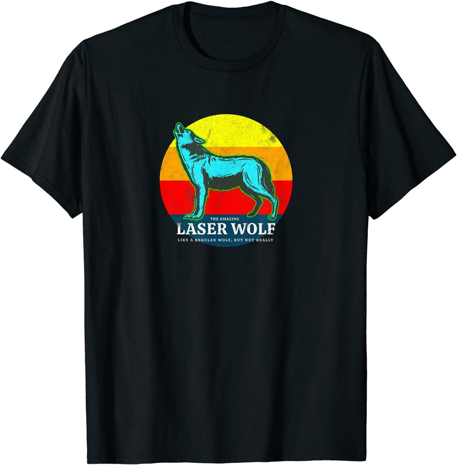 Retro Laser Wolf Funny 1980s Beach T-Shirt *NEW* 10 colors! - Walmart.com