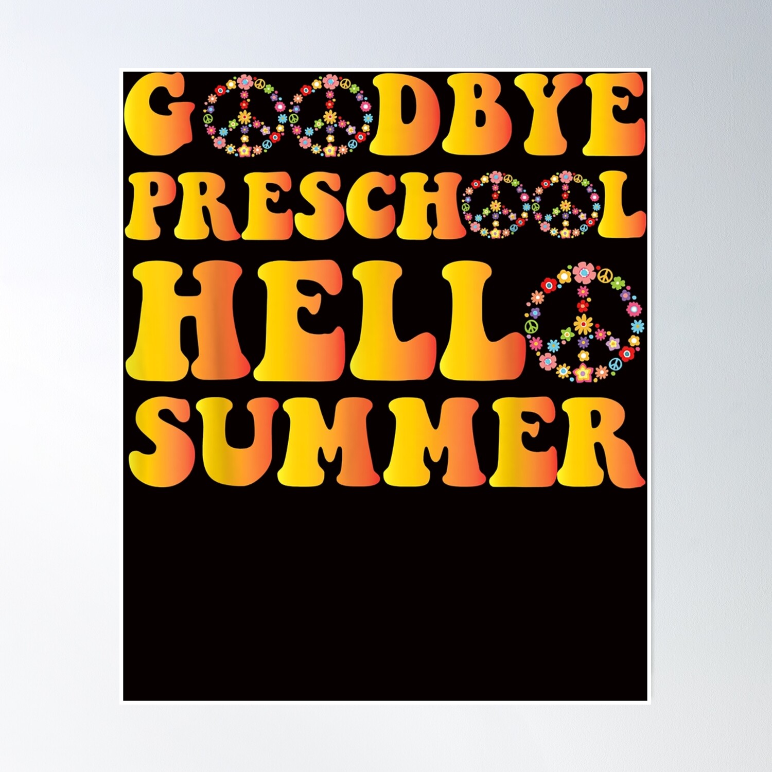 Retro Last Day School Out For Summer Teacher Student Hippie Poster Wall ...