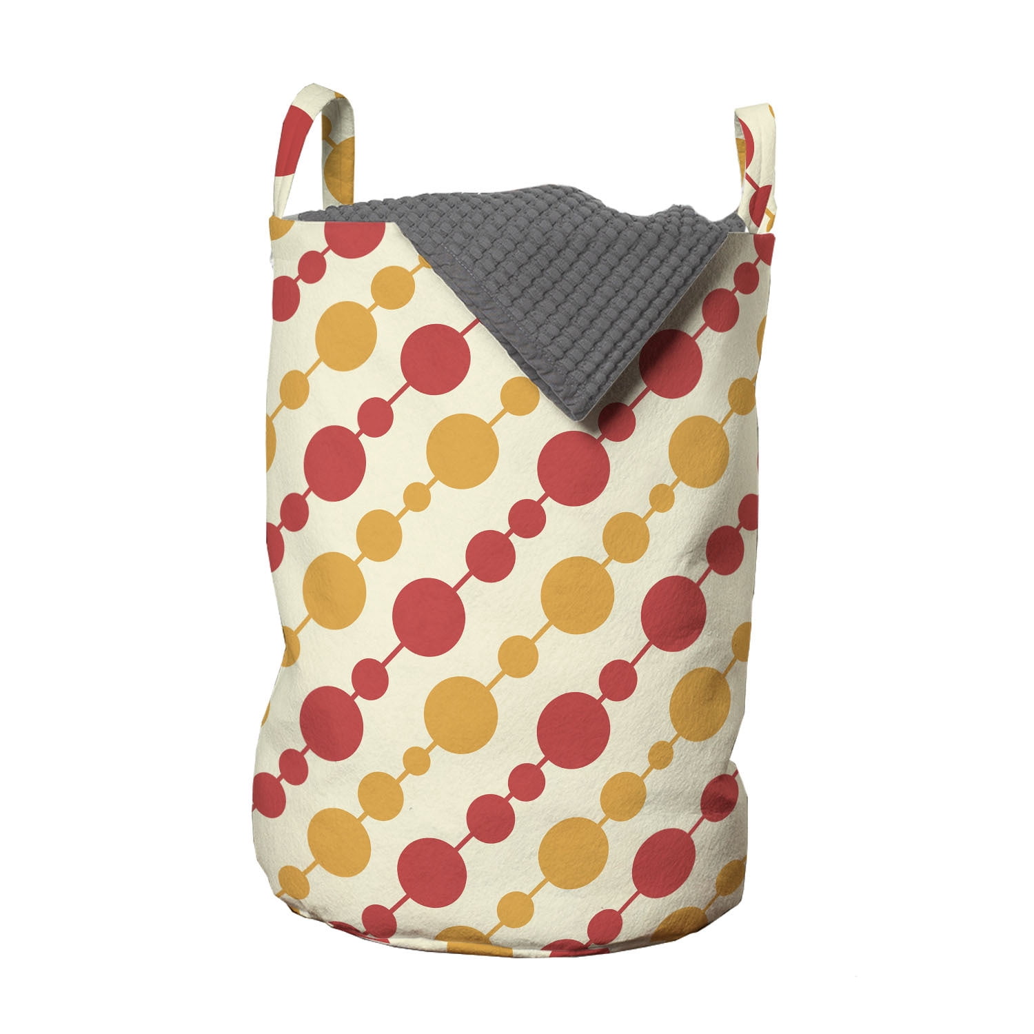 Retro Laundry Bag, Diagonal Chain Pattern with Big and Small Dots on ...