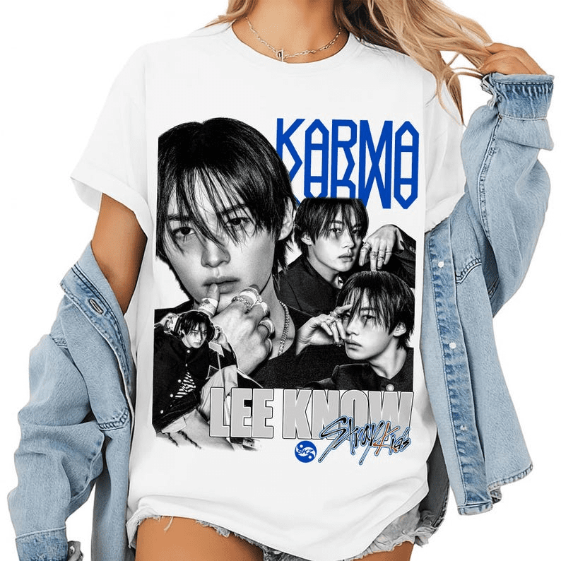 Retro Lee Know Kpop T-Shirt, Stray Kids Karma Album Shirt, Stray Kids ...