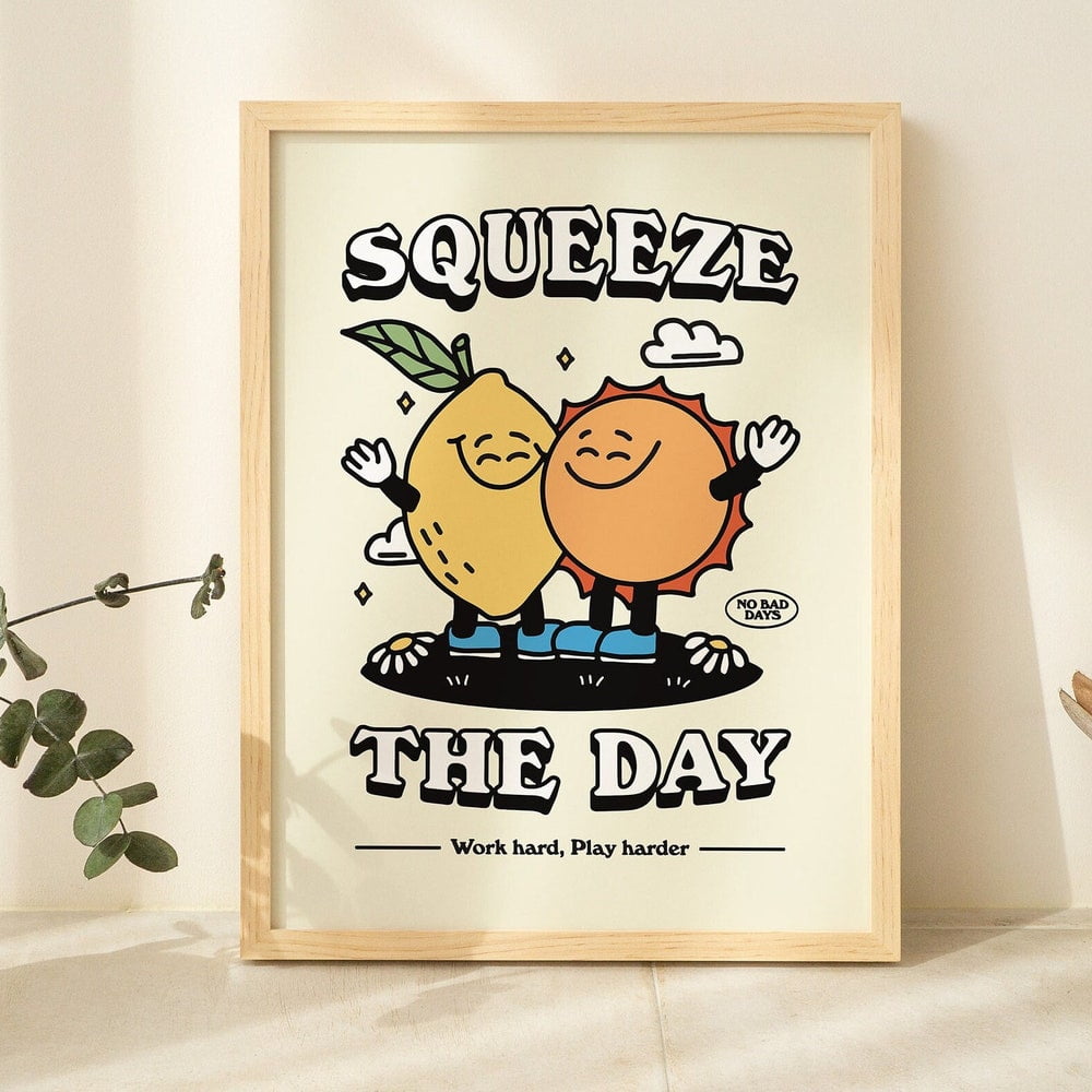 Retro Lemon Wall Prints, Trendy Poster, 70S Vintage Print, Nursery ...