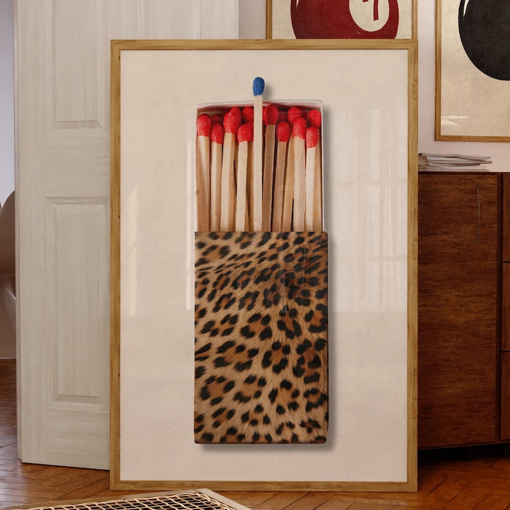 Retro Leopard Matchbox Printable Wall Art Trendy Dorm Room And Bar Cart ...